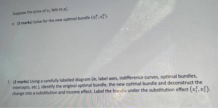 Solved 1 32 Marks Consider The Utility Function 8798