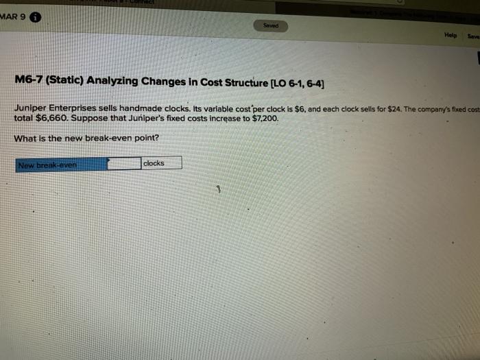 Solved MAR 9 Saved Help M6-7 (Static) Analyzing Changes in | Chegg.com