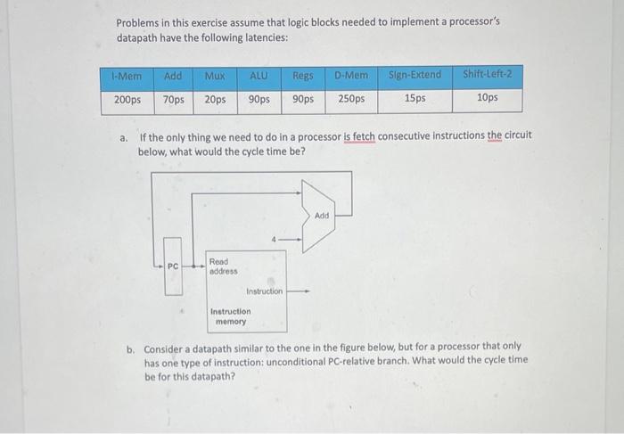 Solved Problems In This Exercise Assume That Logic Blocks 