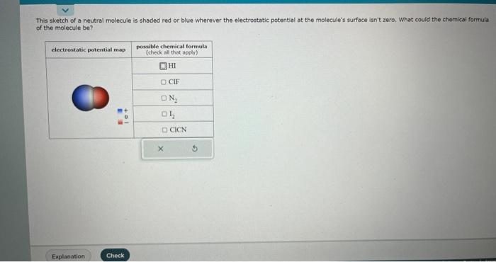 Solved This sketch of a neutral molecule is shaded red or | Chegg.com