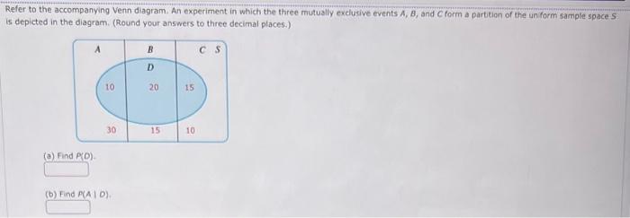 Solved Refer to the accompanying venn diagram. An experiment | Chegg.com