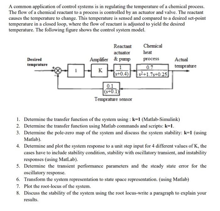 Solved A common application of control systems is in | Chegg.com