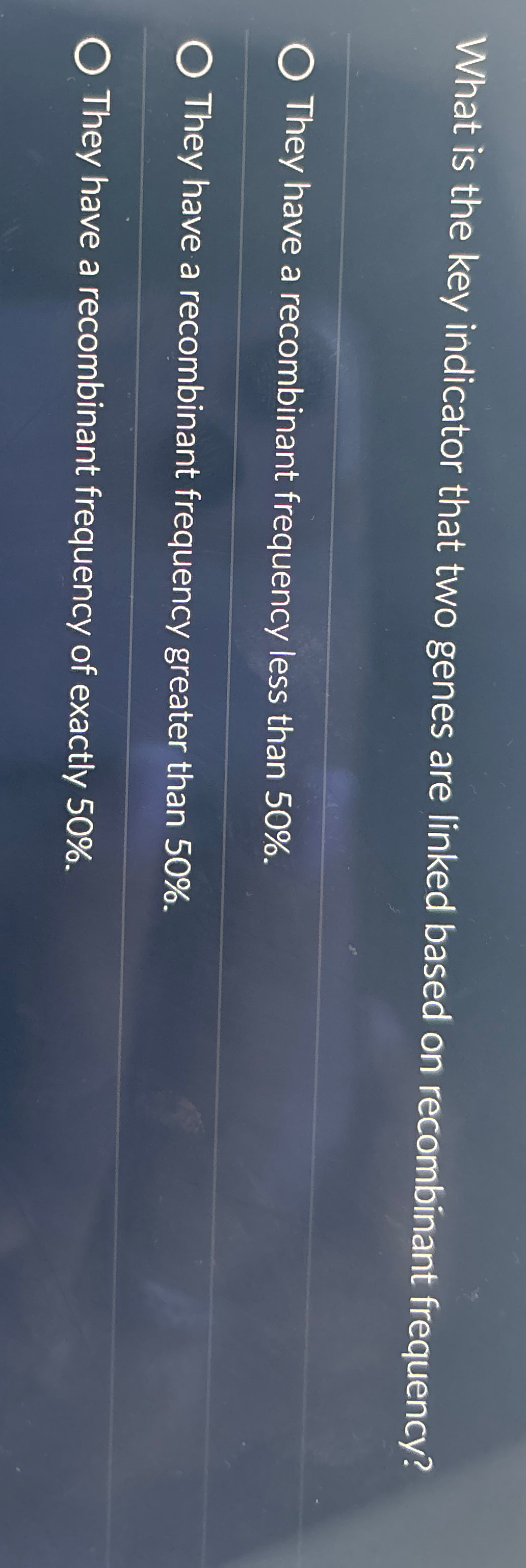 Solved What is the key indicator that two genes are linked | Chegg.com