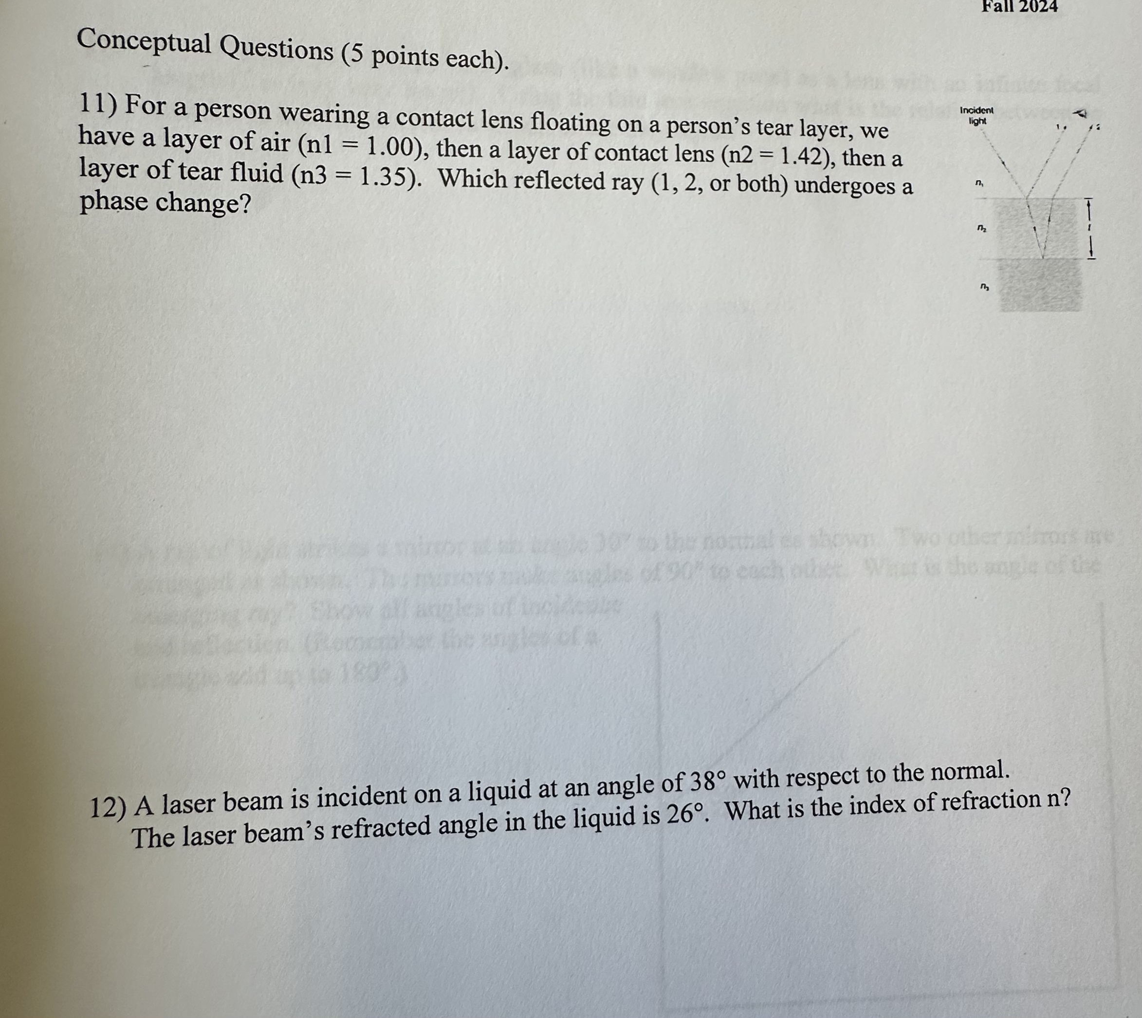 Solved Conceptual Questions (5 ﻿points each).For a person | Chegg.com