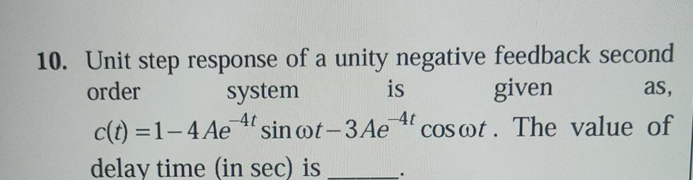 Solved Unit step response of a unity negative feedback | Chegg.com