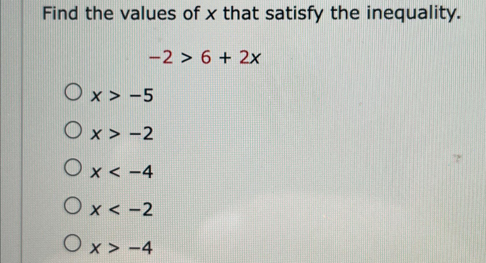 Solved Find the values of x ﻿that satisfy the | Chegg.com