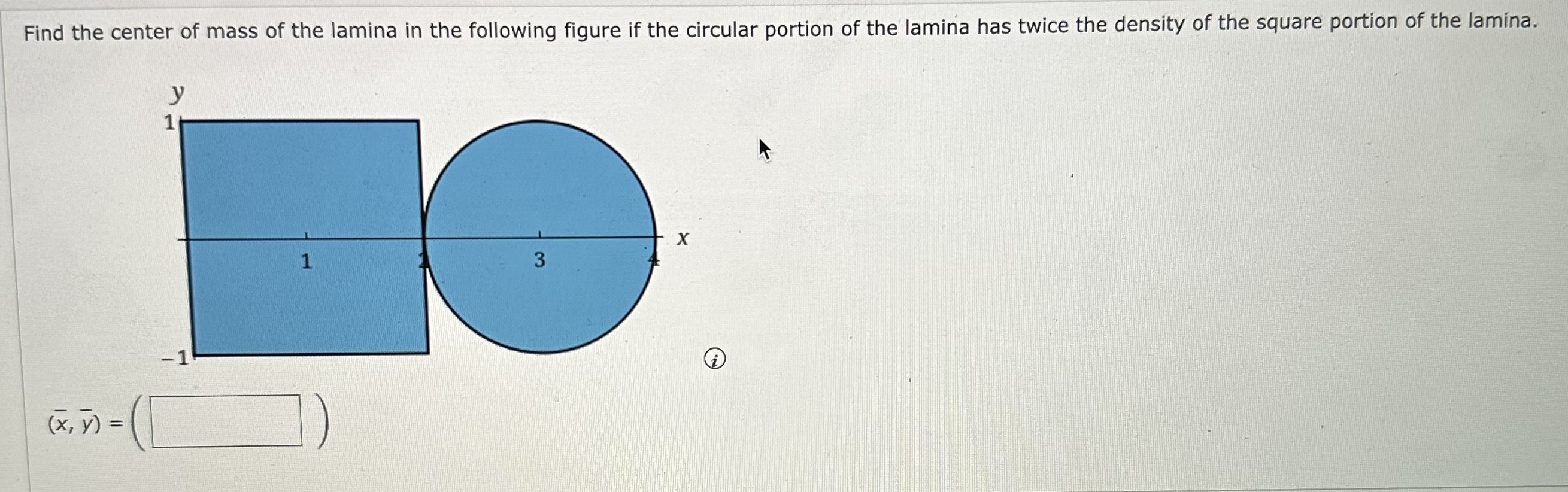 Solved Find the center of mass of the lamina in the | Chegg.com