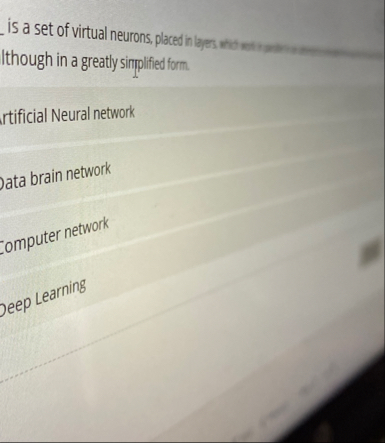 Solved is a set of virtual neurons, placed in Ithough in a | Chegg.com
