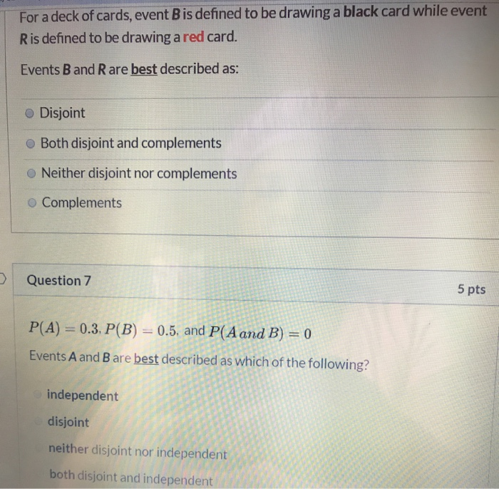 Solved For a deck of cards, event Bis defined to be drawing | Chegg.com