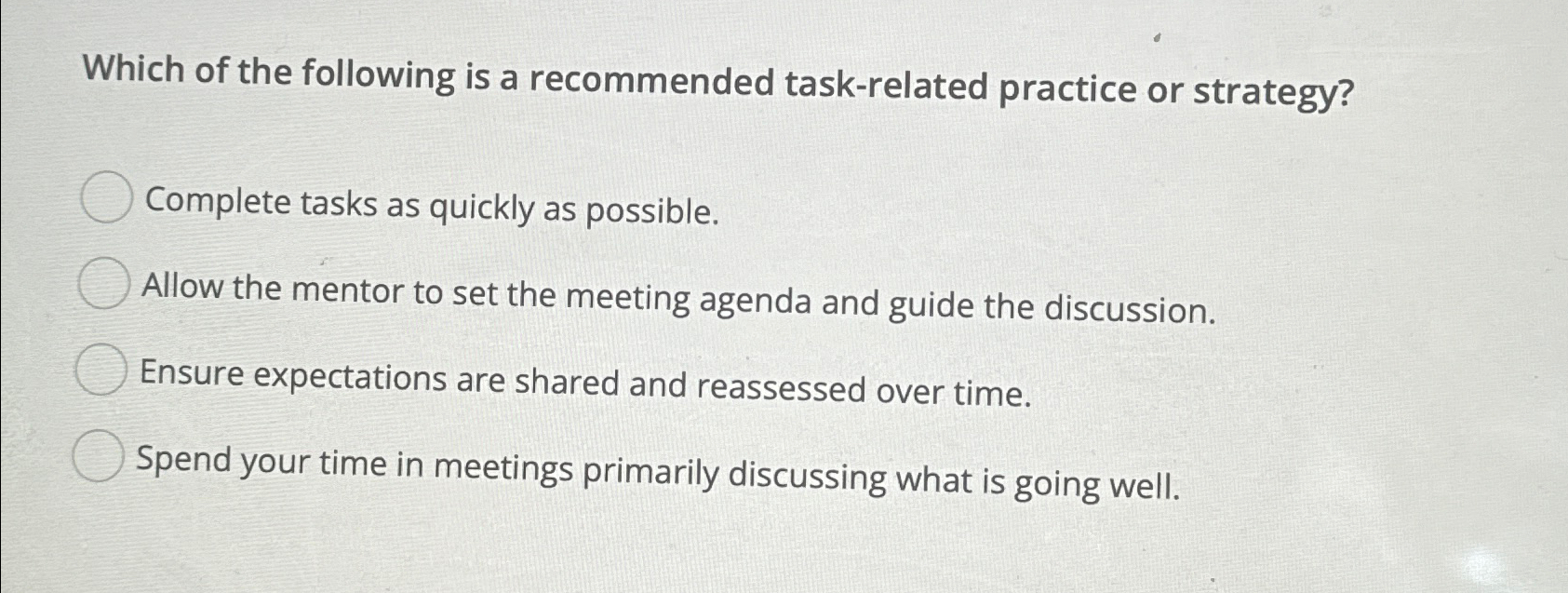 Solved Which of the following is a recommended task-related | Chegg.com