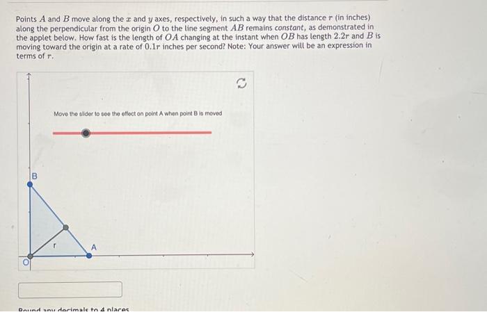 Solved Points A and B move along the x and y axes, | Chegg.com