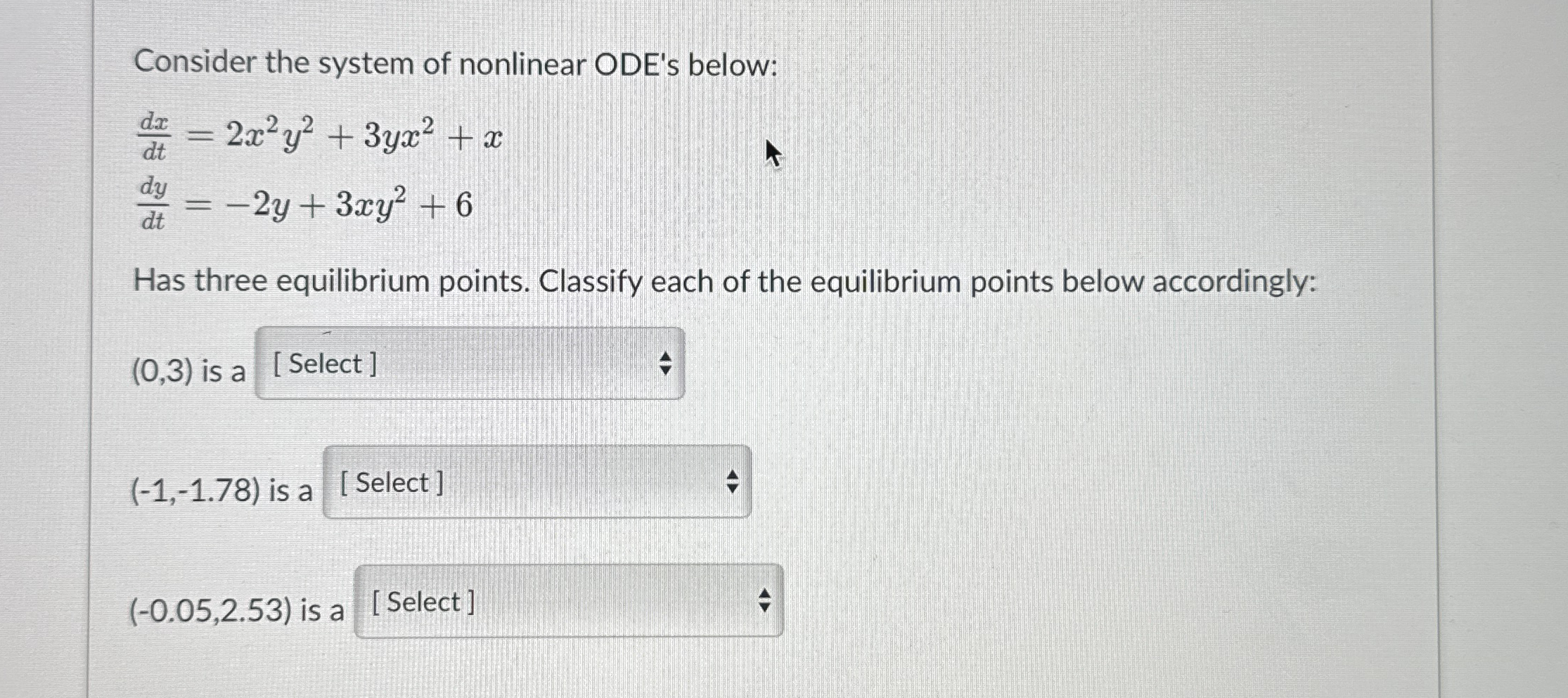 Consider the system of nonlinear ODE's | Chegg.com