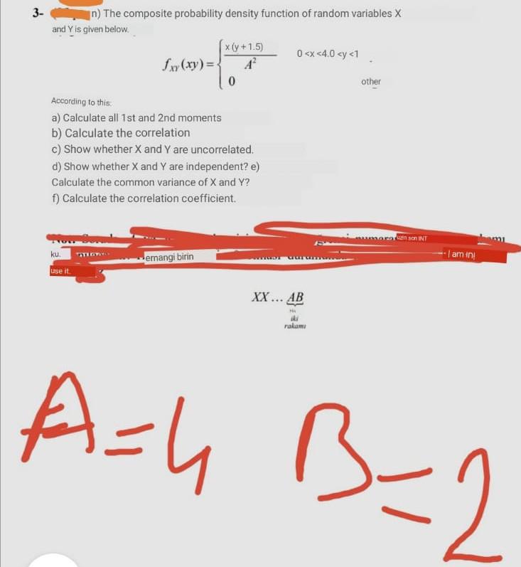 Solved 3- n) The composite probability density function of | Chegg.com
