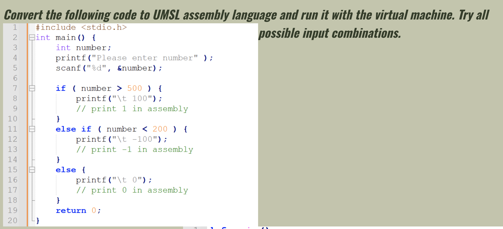 Solved Convert the following code to UMSL assembly language | Chegg.com