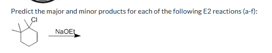 Solved Predict the major and minor products for each of the | Chegg.com