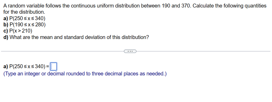 Solved A random variable follows the continuous uniform | Chegg.com