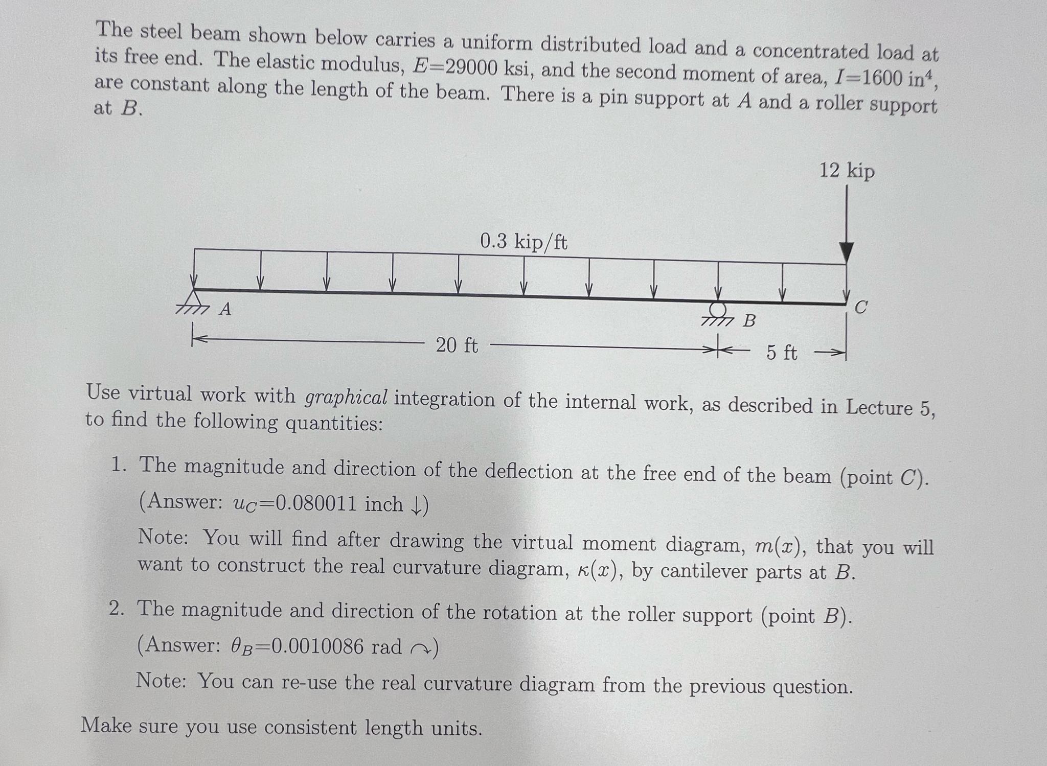 Solved The steel beam shown below carries a uniform | Chegg.com