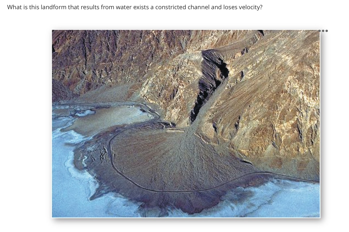 Solved What is this landform that results from water exists | Chegg.com