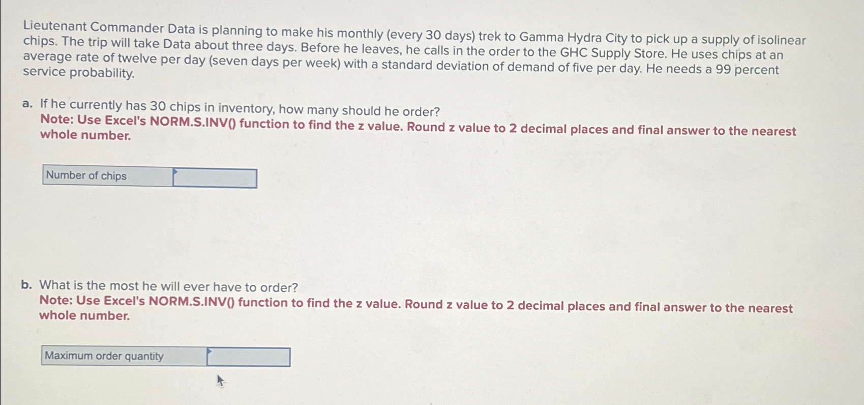 Solved Lieutenant Commander Data is planning to make his | Chegg.com
