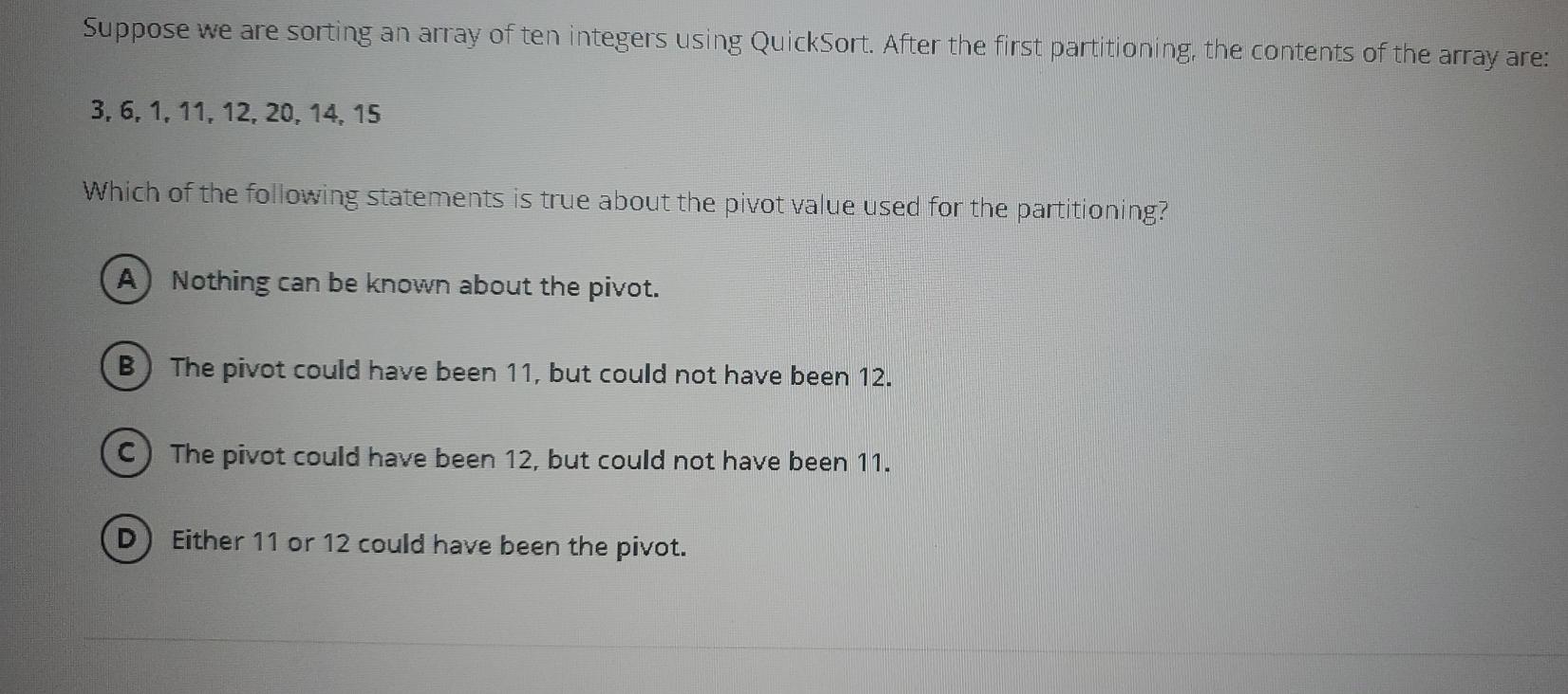 Solved Suppose we are sorting an array of ten integers using | Chegg.com