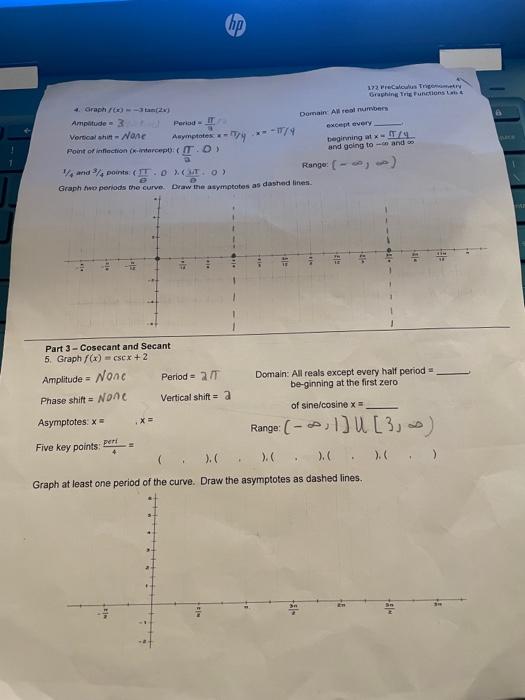 Solved 1. Graph f(x) = -3 sin 4x 3 Amplitude = Phase shift = | Chegg.com