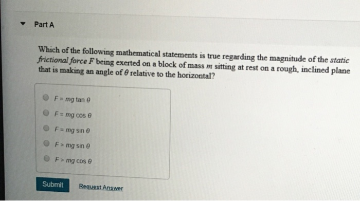 Solved Part A Which of the following mathematical statements | Chegg.com
