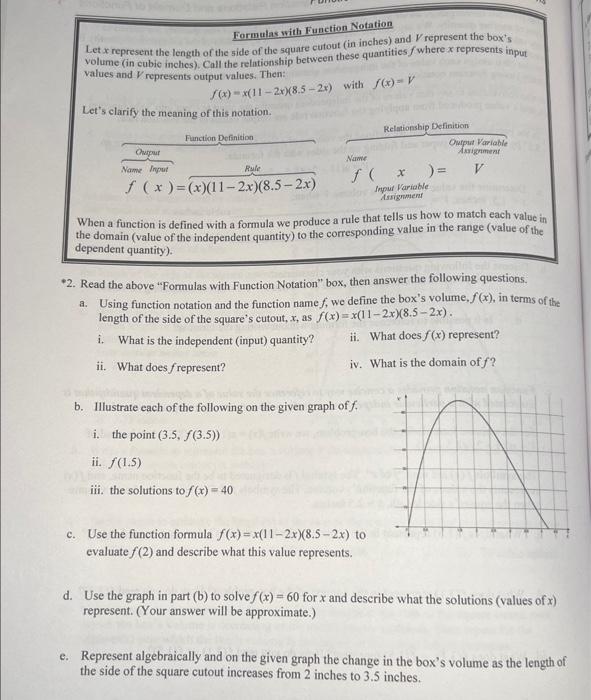 Solved Formulas with Function Notation Let x represent the | Chegg.com