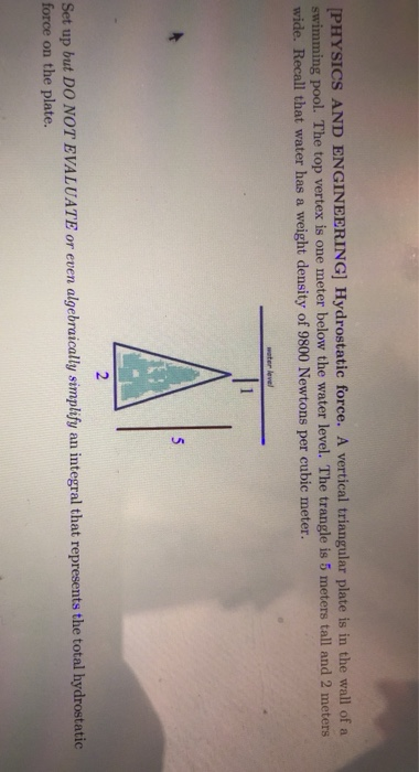 Solved [PHYSICS AND ENGINEERING] Hydrostatic force. A | Chegg.com