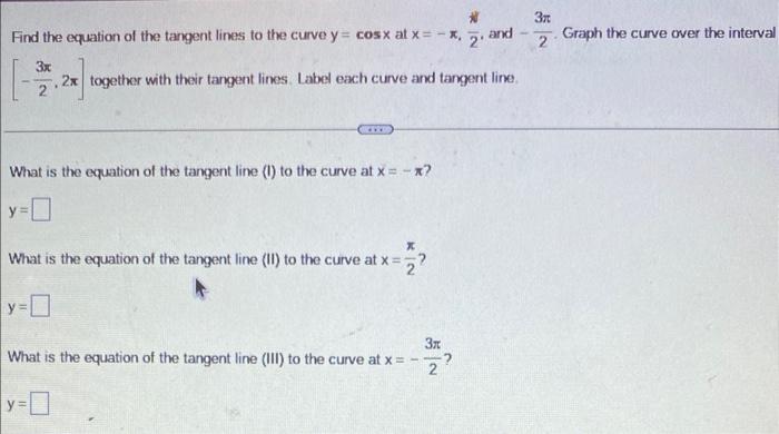 Solved Find the equation of the tangent lines to the curve | Chegg.com