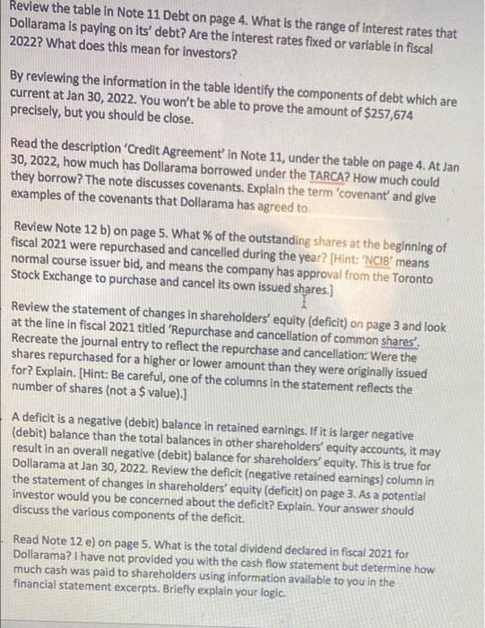 Review the table in Note 11 Debt on page 4. What is | Chegg.com