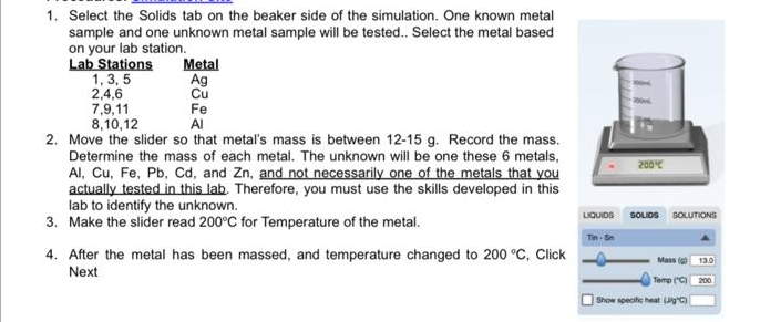 Solved Select the Solids tab on the beaker side of the | Chegg.com
