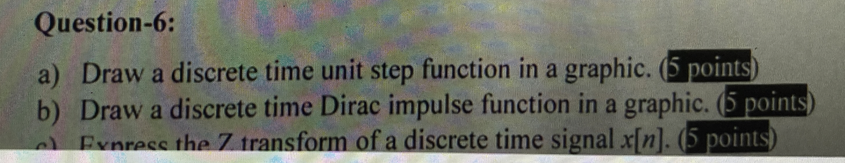 Solved Question-6:a) ﻿Draw a discrete time unit step | Chegg.com