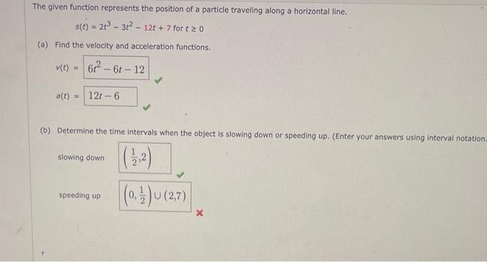 Solved The Given Function Represents The Position Of A