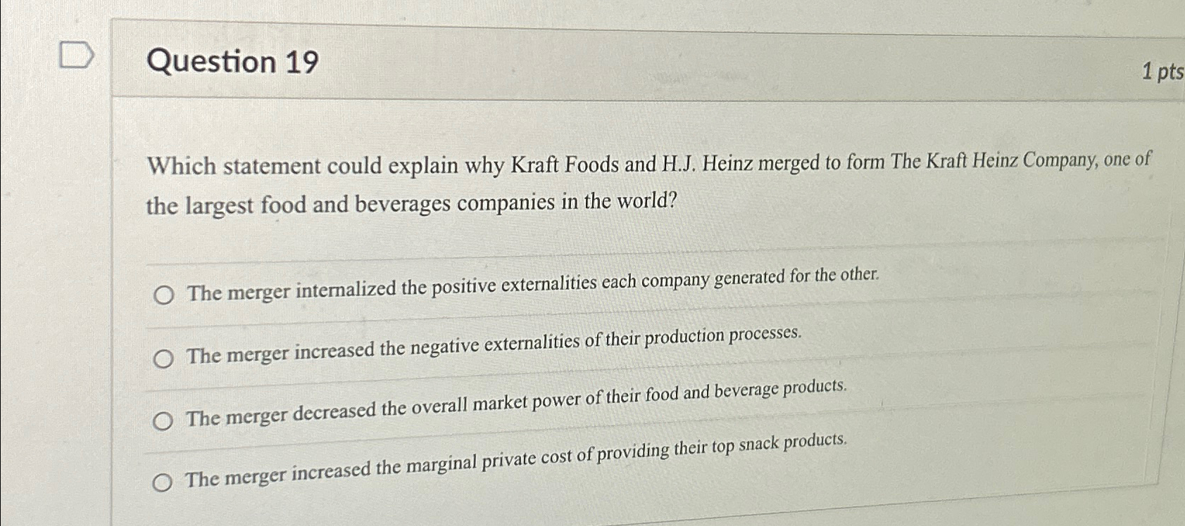 Solved Question 19Which statement could explain why Kraft | Chegg.com