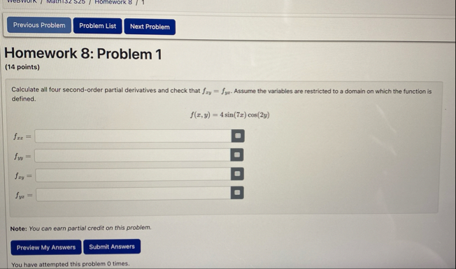 Solved Homework 8: Problem 1(14 ﻿points)Calculate all four | Chegg.com