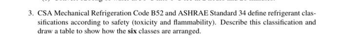 3. CSA Mechanical Refrigeration Code B52 and ASHRAE | Chegg.com