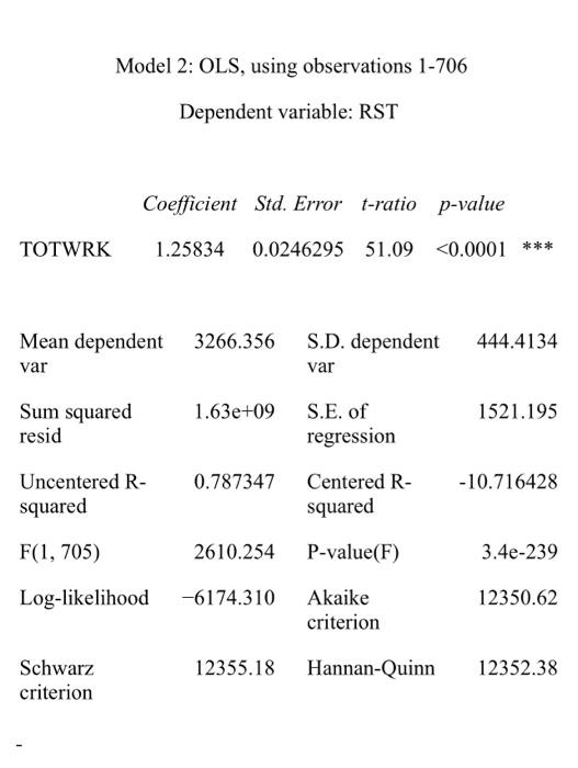 Solved Model 2: OLS, using observations 1-706 Dependent | Chegg.com