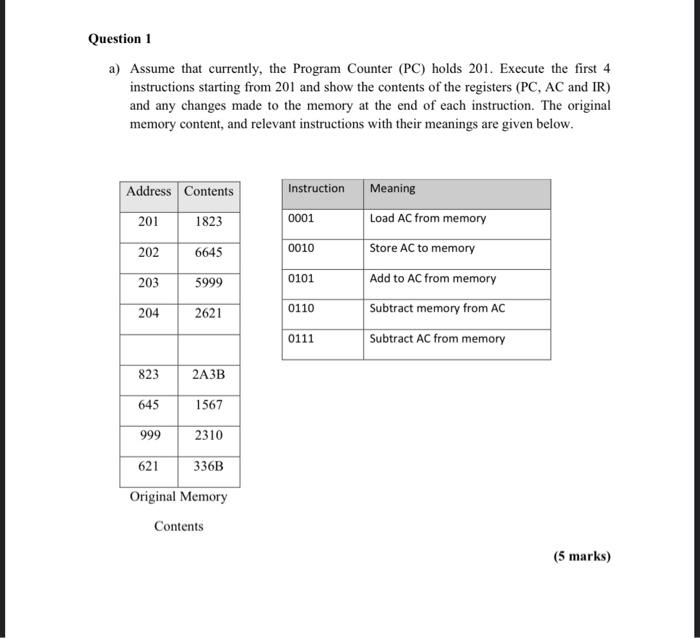 Solved a) Assume that currently, the Program Counter (PC) | Chegg.com
