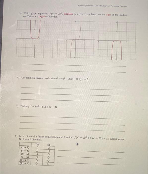 Solved 3). Which graph represents f(x)=2x5 ? Rxplain how you | Chegg.com