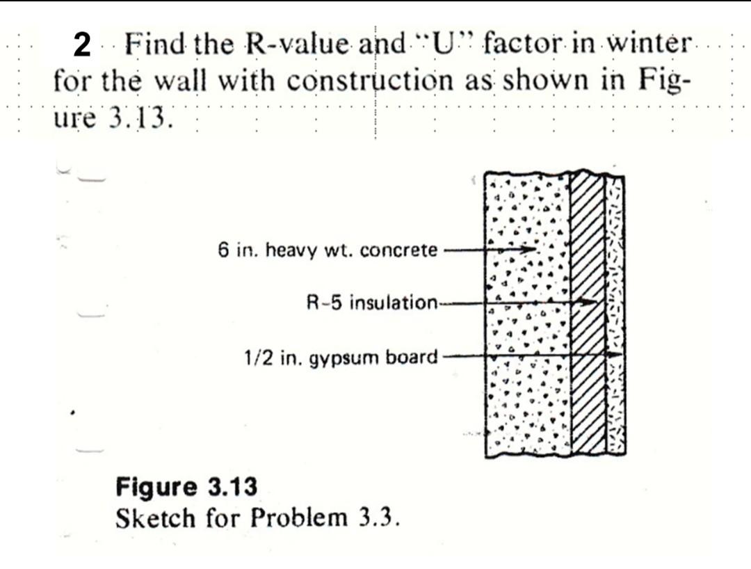 Solved 2. Find the R-value and U." factor in winter for the | Chegg.com