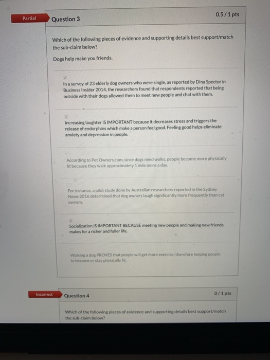 Solved Partial Question 3 0.5/1 pts Which of the following | Chegg.com