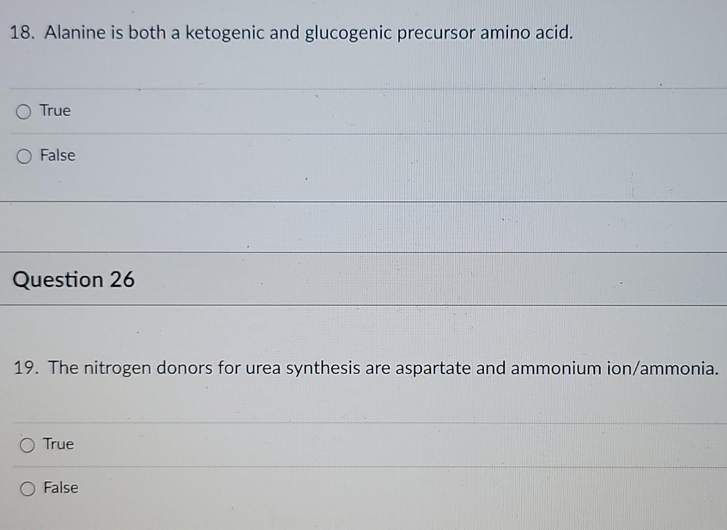 Solved 18. Alanine is both a ketogenic and glucogenic | Chegg.com