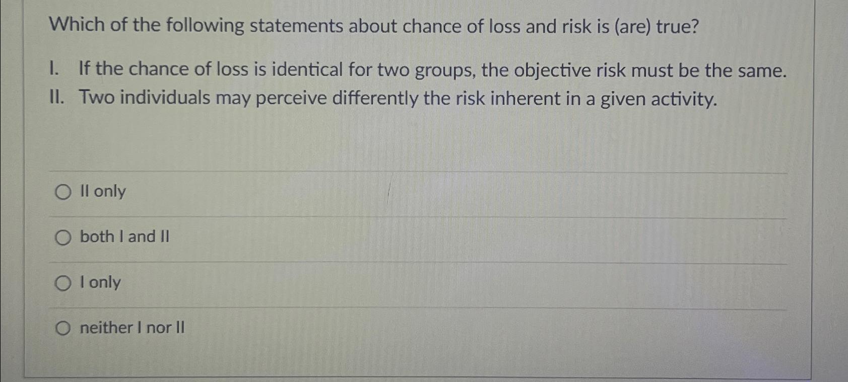 Solved Which of the following statements about chance of | Chegg.com