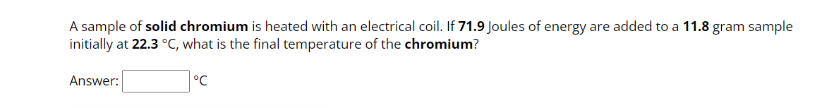 Solved A sample of solid chromium is heated with an | Chegg.com