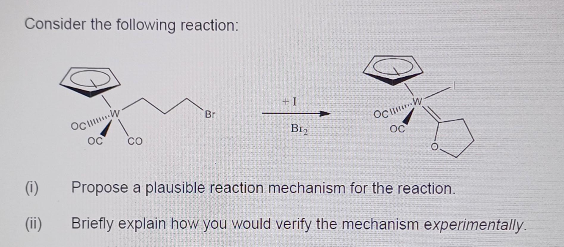 Solved Consider the following reaction: −Br2 +I− (i) Propose | Chegg.com