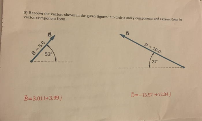 Solved 6) Resolve the vectors shown in the given figures | Chegg.com