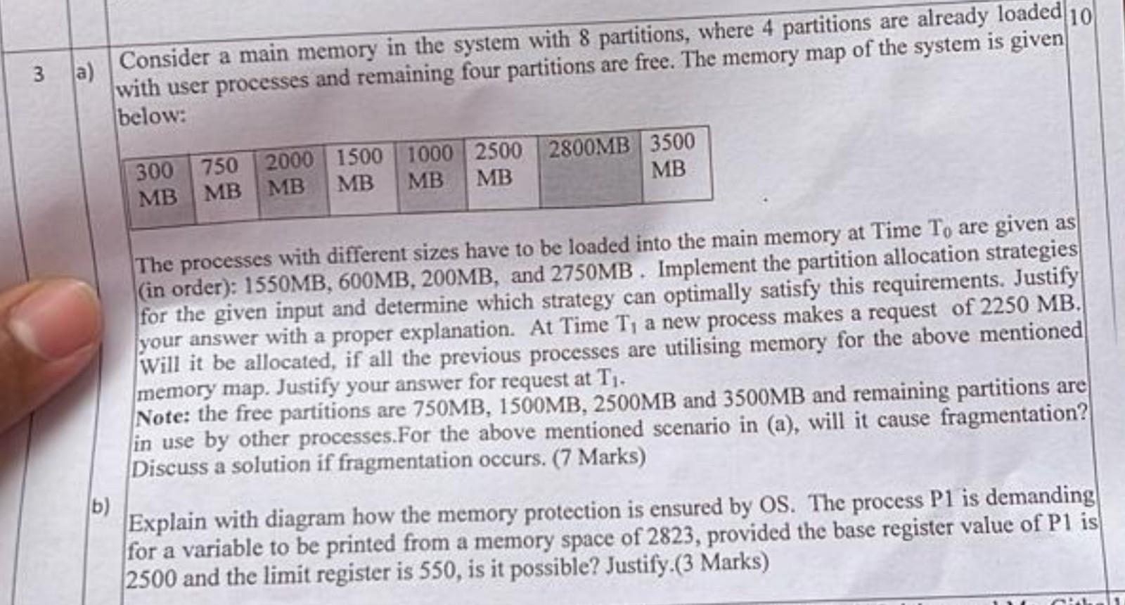[Solved]: Consider a main memory in the system with 8 partit
