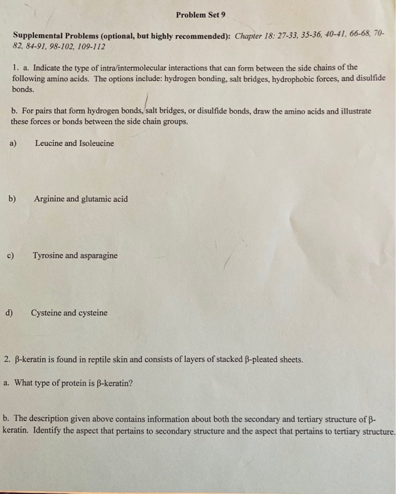 Solved Problem Set 9 Supplemental Problems (optional, but | Chegg.com