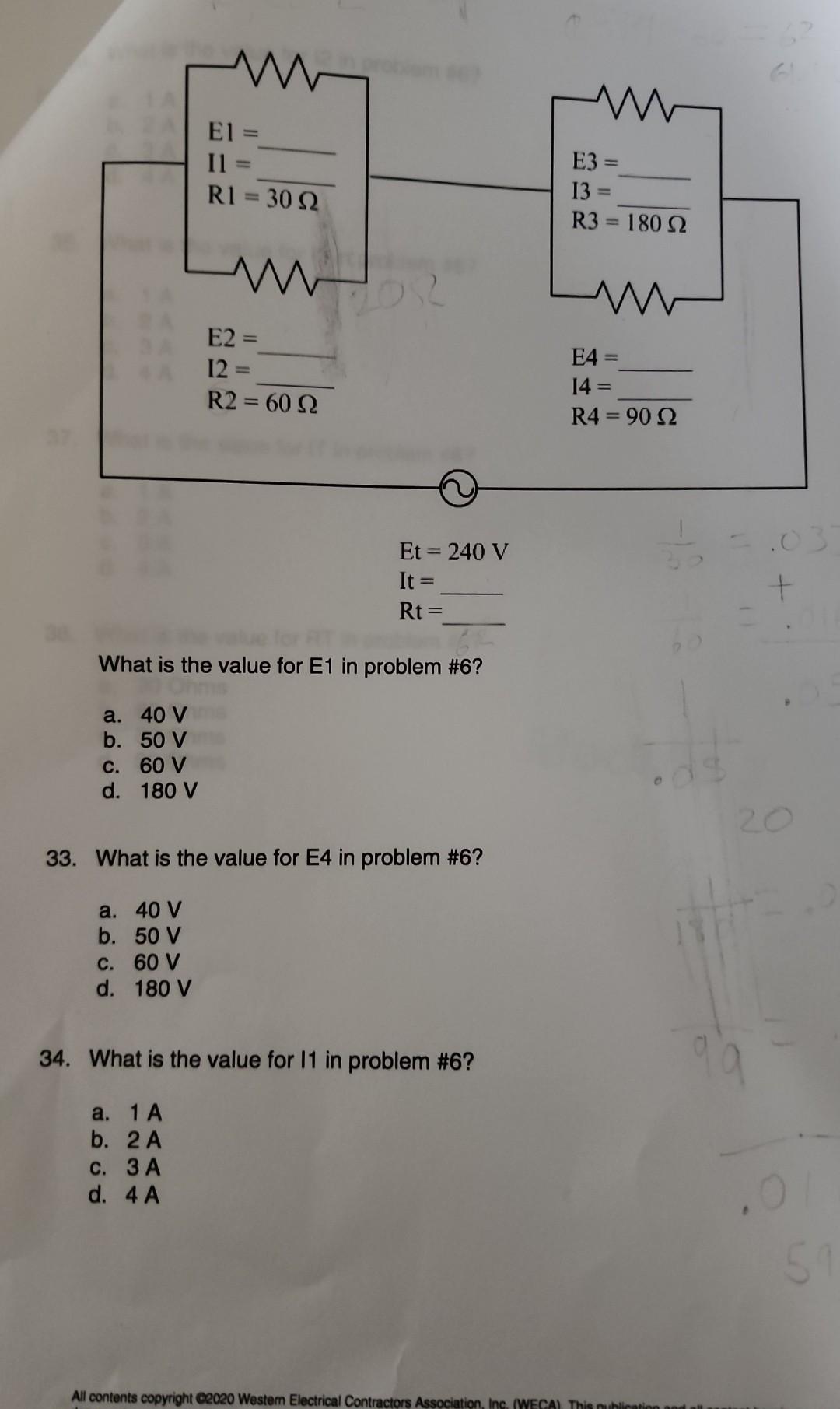 Solved Et=240 VIt=Rt= What is the value for E1 in problem | Chegg.com