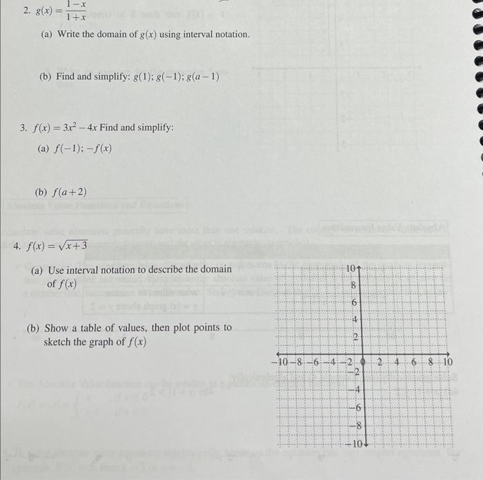 Solved 2. g(x)=1+x1−x (a) Write the domain of g(x) using | Chegg.com